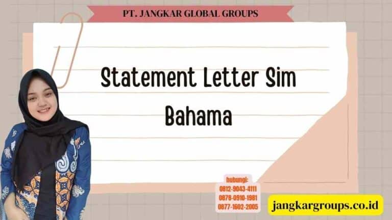 Statement Letter Sim Bahama