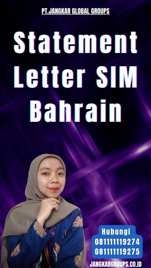 Statement Letter SIM Bahrain – Jangkar Global Groups